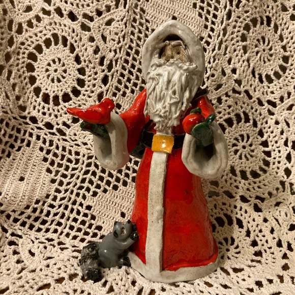 Holiday | Vintage Handmade Clay Santa With Forest Animals 1989 ...